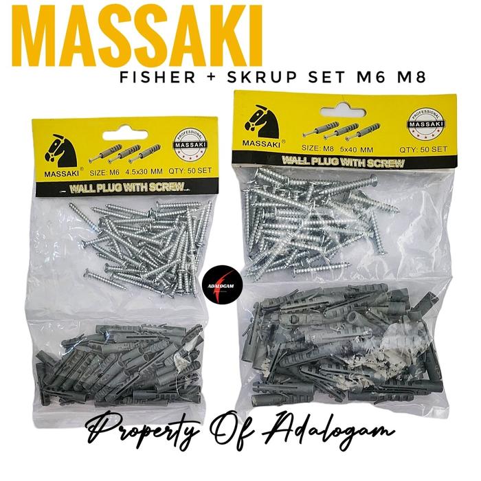 Jual MASAKI Fisher + Skrup Set M6 M8 Fiser Viser Sekrup Tanam Dinding - Kab. Bandung - adalogam ...