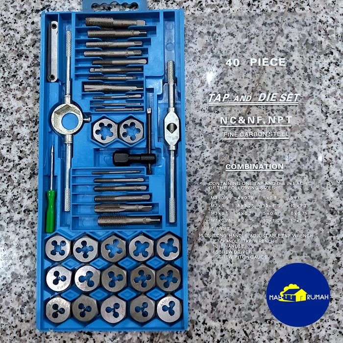 Jual TAP DIE SET 40pcs Alat Snai Sney Senai Pembuat Ulir Drat Gagang ...