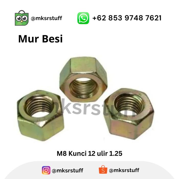 Jual Mur Besi M8 Kunci 12 ulir 1.25 (10 pcs) - Kota Makassar ...