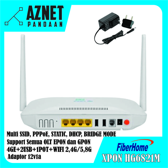 Jual Xpon Fiberhome Hg6821m Dual Band 4ge+2usb+1pot+wifi 2.4g/5.8g Di ...