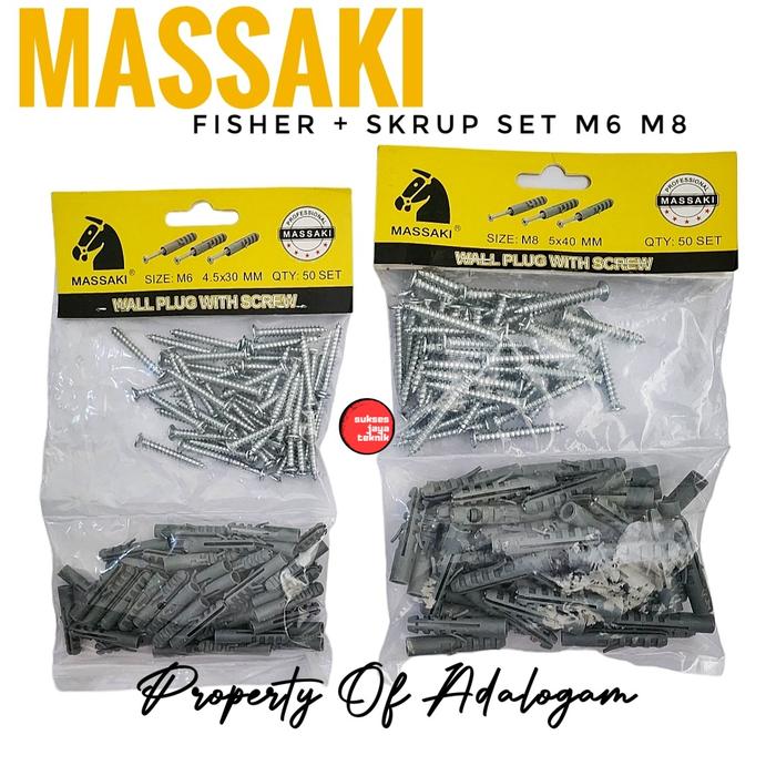 Jual MASAKI Fisher + Skrup Set M6 M8 Fiser Viser Sekrup Tanam Dinding - M6 - Kab. Bandung ...