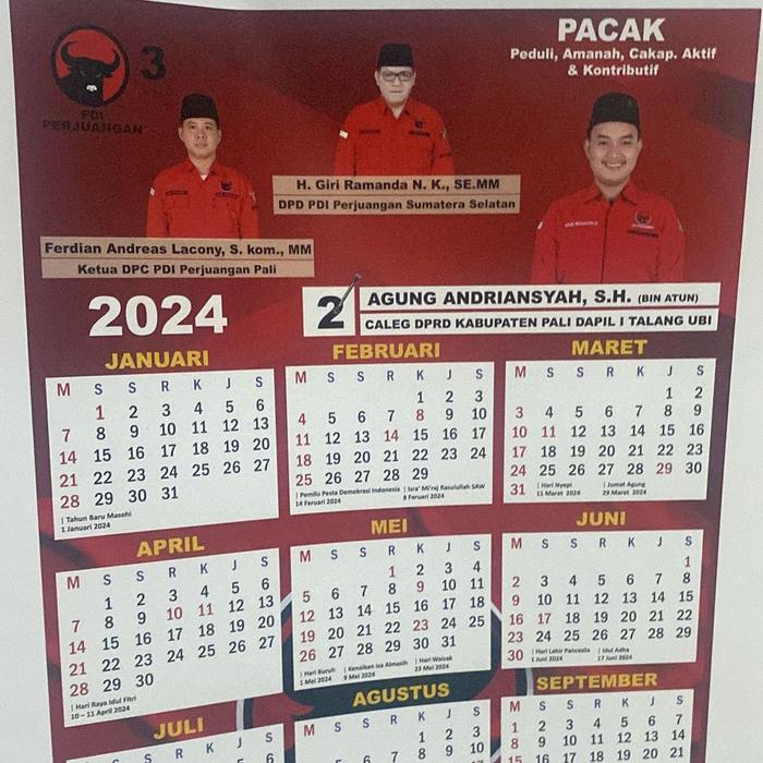 Jual 2000 PCS CETAK KALENDER DINDING PARTAI/ PT 2024 DUPLEX 250GSM ...