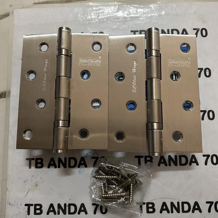 Jual Engsel dekson 4 inch/ stainless steel hinge/ engsel 2mm 2 bearing ...