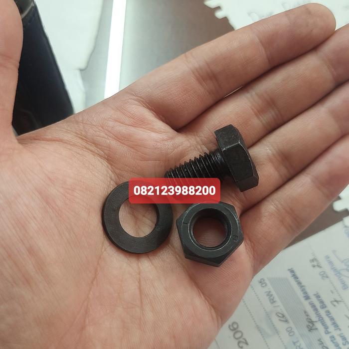 Jual baut mur baja 88 hex bolt nut 8m8 HTB m12x20 m12 x 20 kunci 19 ...