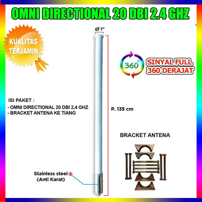 Jual Antena Wifi Hotspot Rt Rw Net Hi-Gain Omni Directional 20 dBi 2.4 ...