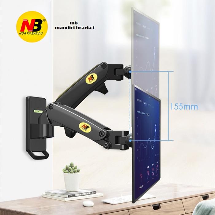 Jual North Bayou F120 Full Motion Gas Spring TV Wall Mount 17in-27in ...