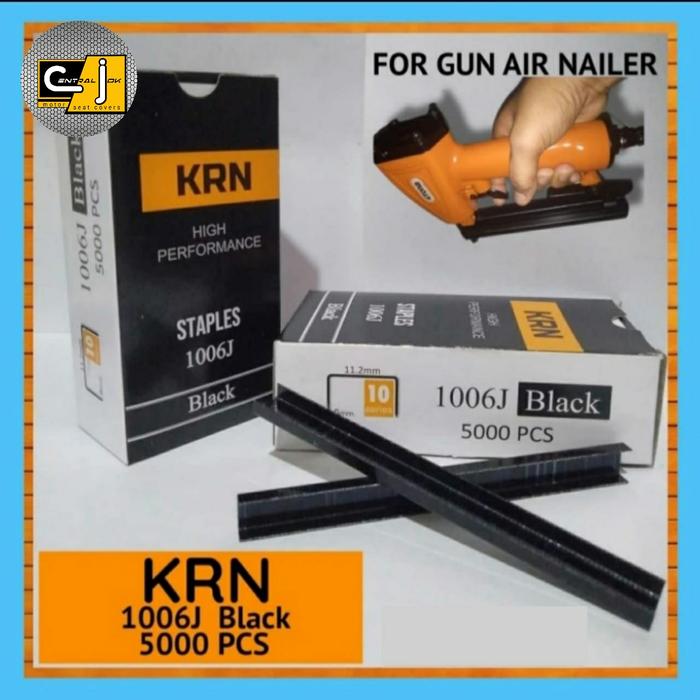 Jual KRN Isi Staples Tembak 1006J Black 5000 PCS untuk Gun Air Nailer ...