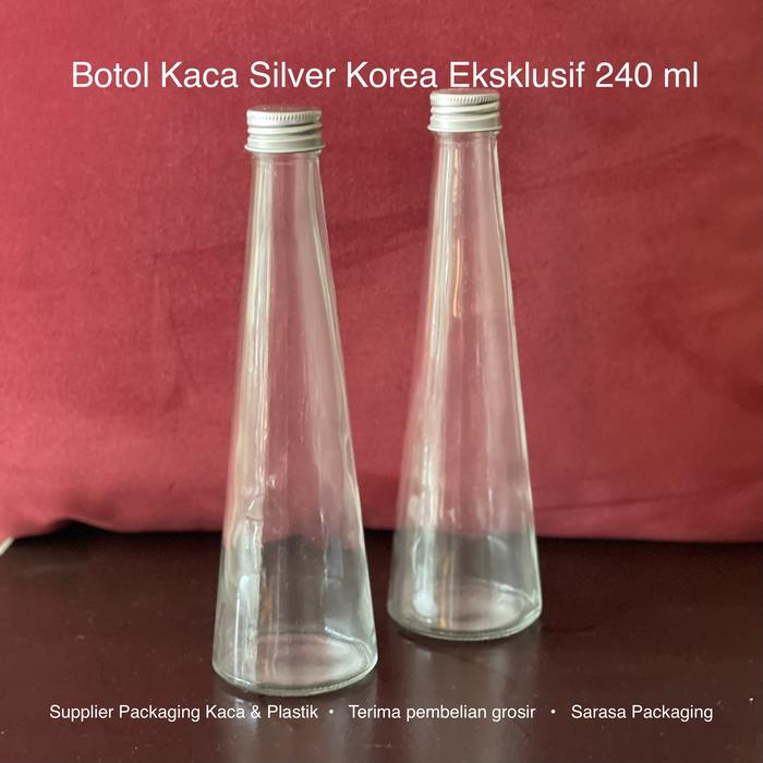 Jual Botol Kaca Gelas Glass Korea 240 ml 240ml Packaging Kemasan Kaca ...