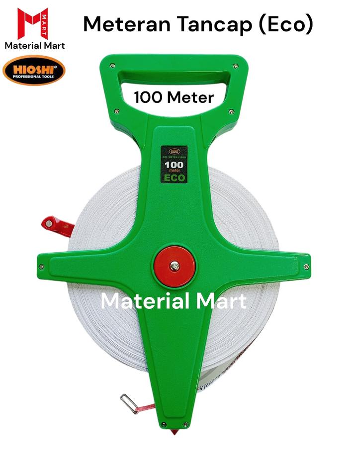 Jual Meteran Fiber HIOSHI 100M Rol Meter Tancap | Alat Ukur 100 M ...
