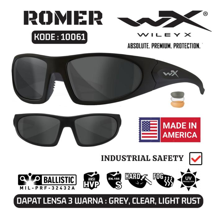 Jual WILEY X KACAMATA RIDING TACTICAL SUNGLASSES 3 LENSA ROMER 10061 ...