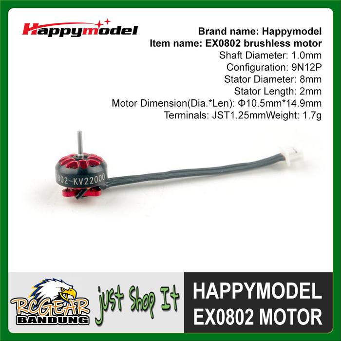 Jual Happymodel EX0802 Brushless Motor 1mm shaft Mobula6 Moblite6 Moblite7 - 25000KV - Kota ...