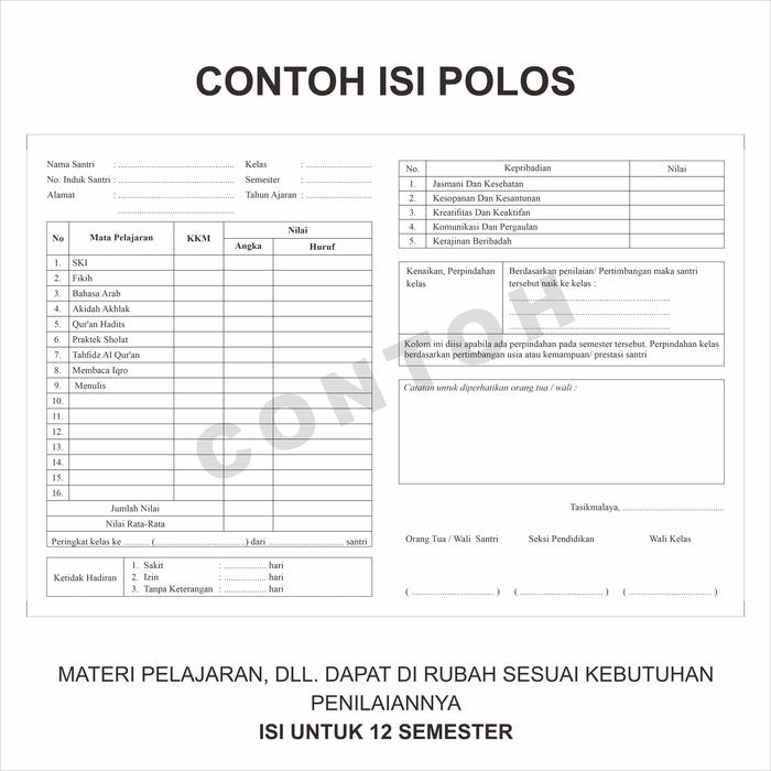 Jual Buku Raport Custom / Raport Sekolah, TPA, Pesantren, Paud, MDA ...