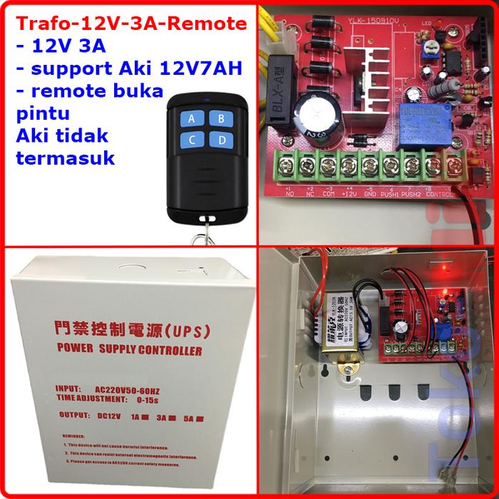 Jual UPS Box Power Supply Access Control 12V 5A 3A Aki Baterai Lithium ...