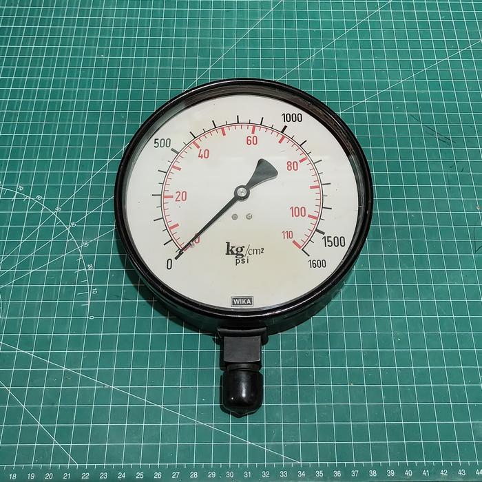 Jual Pressure Gauge Wika 110 Kg/cm2 / 1600 Psi Display 6 Inch Drat 1/2 ...