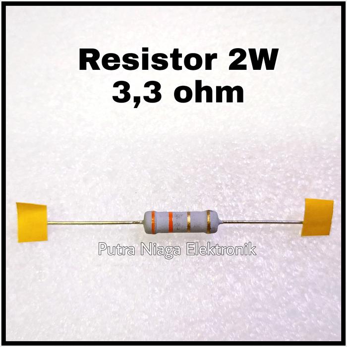Jual Resistor 3,3 ohm 2W Taiwan 3,3ohm 2watt 3.3R / 3.3ohm 3,3R 2 Watt ...
