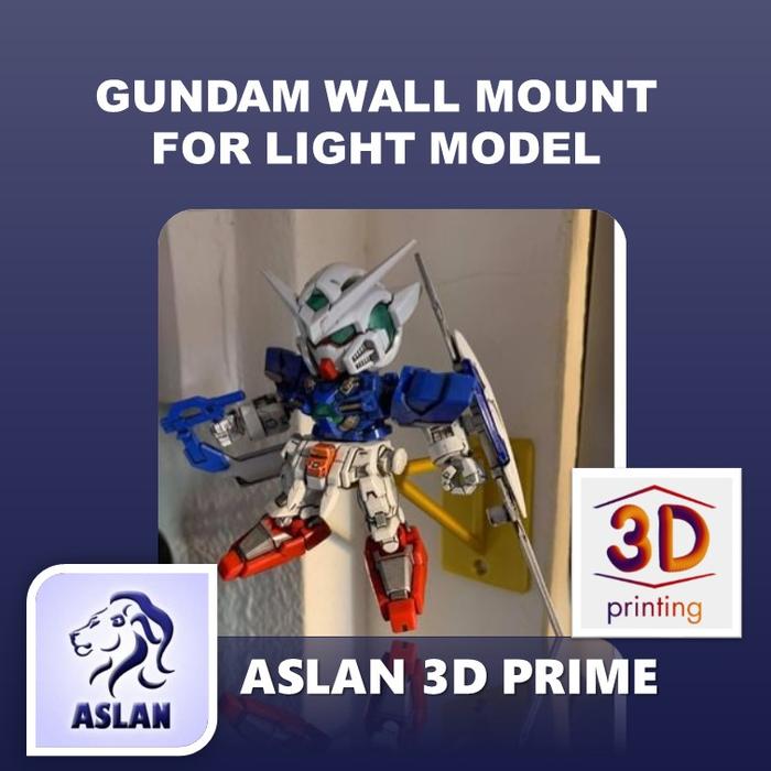 Jual GUNDAM GUNPLA WALL MOUNT FOR LIGHT MODEL CUSTOM COLOR 3D Print ...