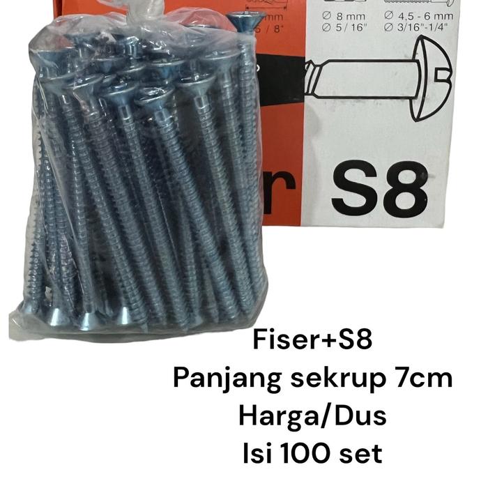 Jual FISER S8 + SEKRUP / SEKRUP AMBALAN / SEKRUP TEMBOK - S8+7cm/100SET ...