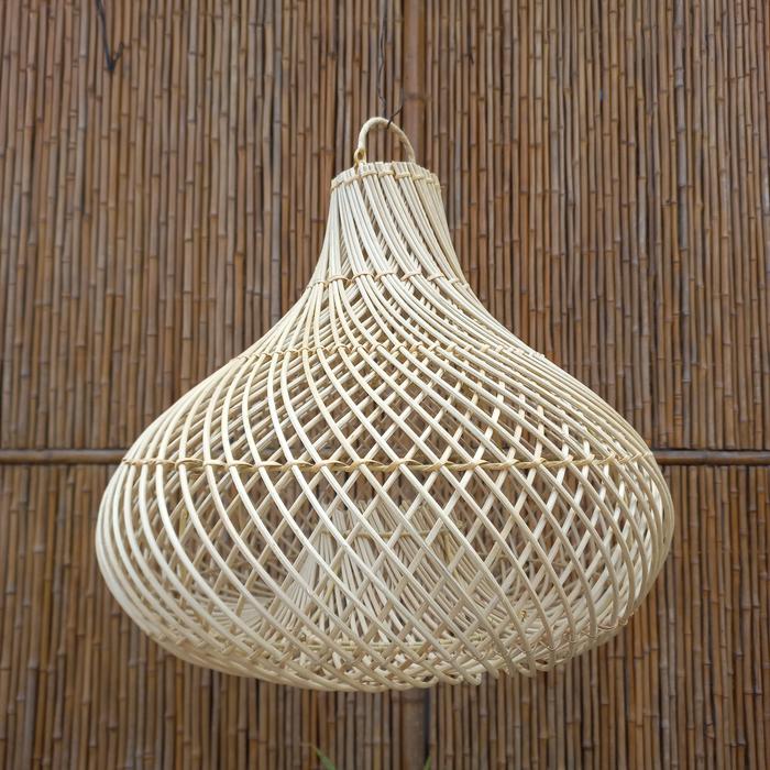 Jual Kap Lampu Gantung Rotan | Rattan Pendant Light | Lampu Rotan KL154 ...