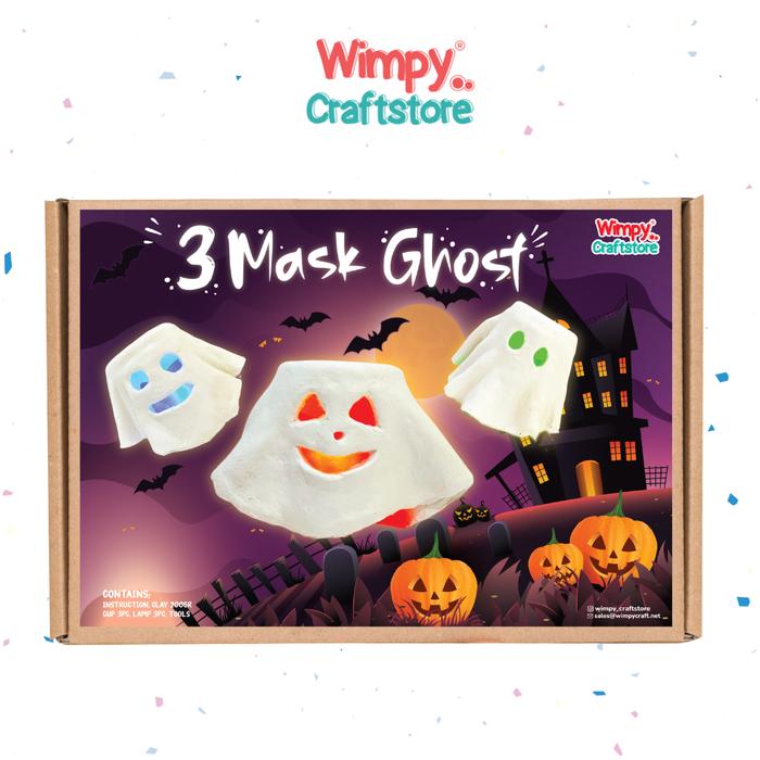Jual Wimpy DIY 3 Mask Ghost Dekorasi Halloween Kerajinan Clay Art Set ...