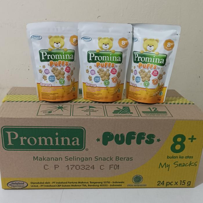Promo promina puffs pisang banana 15gr / 1 dus / 24 pcs - Kab ...