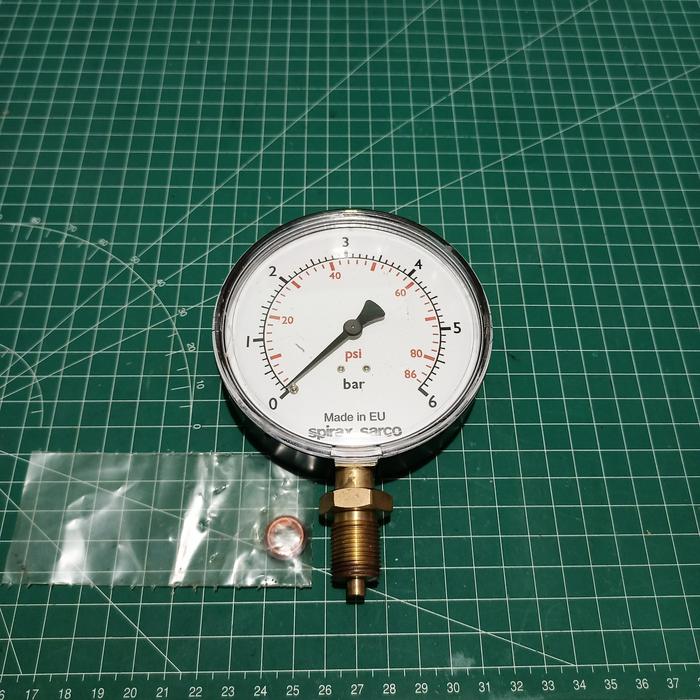 Jual Pressure Gauge Spirax Sarco 6 Bar / 86 Psi Display 4 Inch Drat 3/8 In - Kab. Bekasi ...