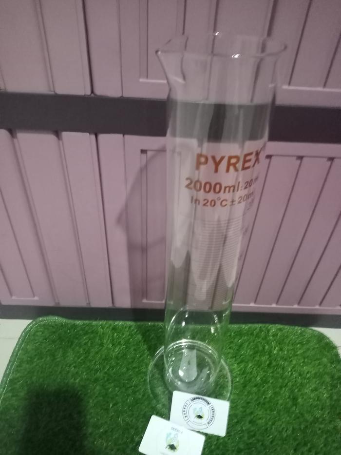 Jual Gelas Ukur, Measuring cylinder merk pyrex, 2000ml / 2 L / 2 Liter ...