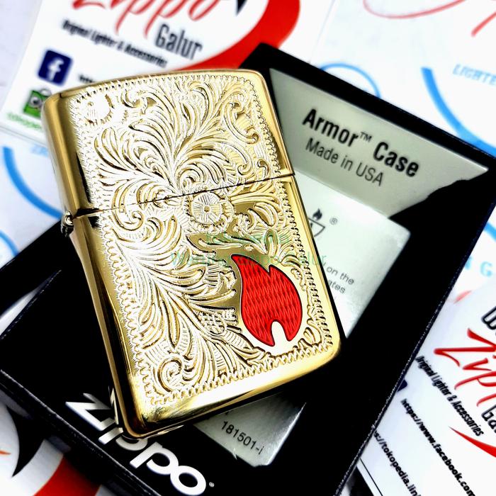 Jual Zippo Armor Brass Venetian Red Flame - Jakarta Pusat - Warung Zippo Galur | Tokopedia