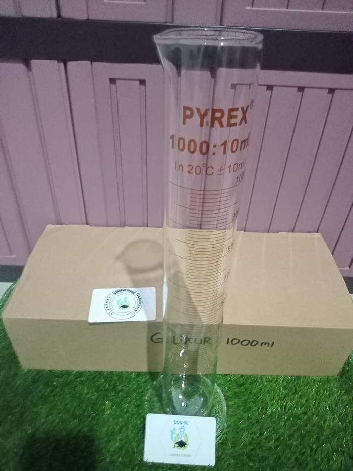 Jual Gelas Ukur, Measuring cylinder merk pyrex, 1000ml / 1 L / 1 Liter - Kota Medan ...