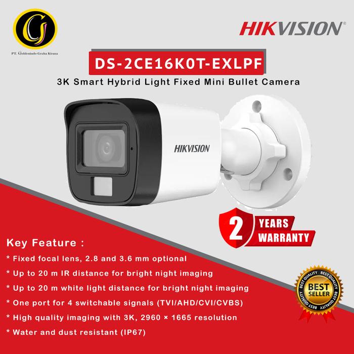 Jual KAMERA CCTV OUTDOOR 5MP COLORVU HIKVISION DS-2CE16K0T-EXLPF DUAL LIGHT - Jakarta Barat ...