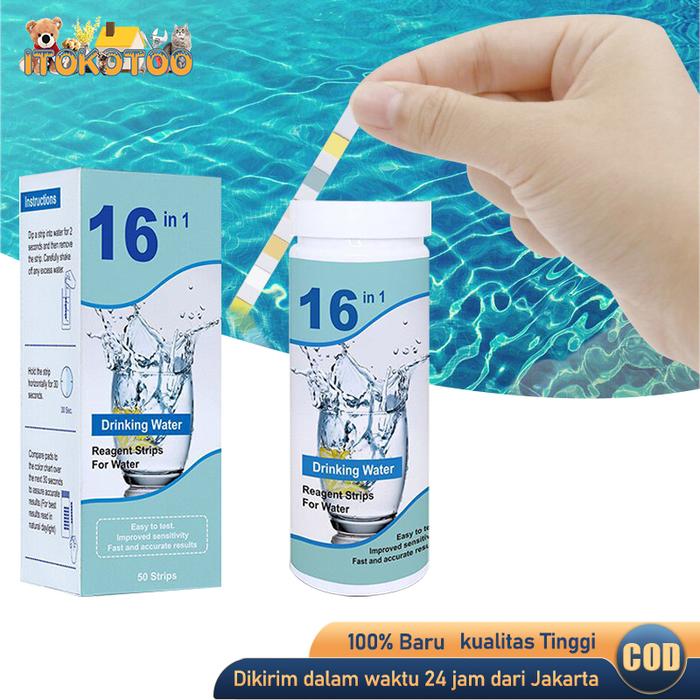 Jual 50pcs Water Tester Strip 16 In 1 Alat Uji Kualitas Air - Kota ...