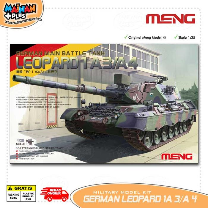 Promo GERMAN MAIN BATTLE TANK LEOPARD 1 A3/A4 Meng Military Model Kit ...
