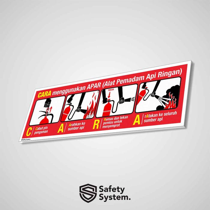 Jual Safety sign rambu PVC K3 cara memadamkan api memakai apar ...