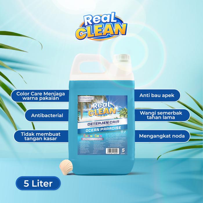 Jual Real Clean Deterjen Cair Laundry Antibacterial 5 Liter -detergen Cair - Fresh Peony Di ...