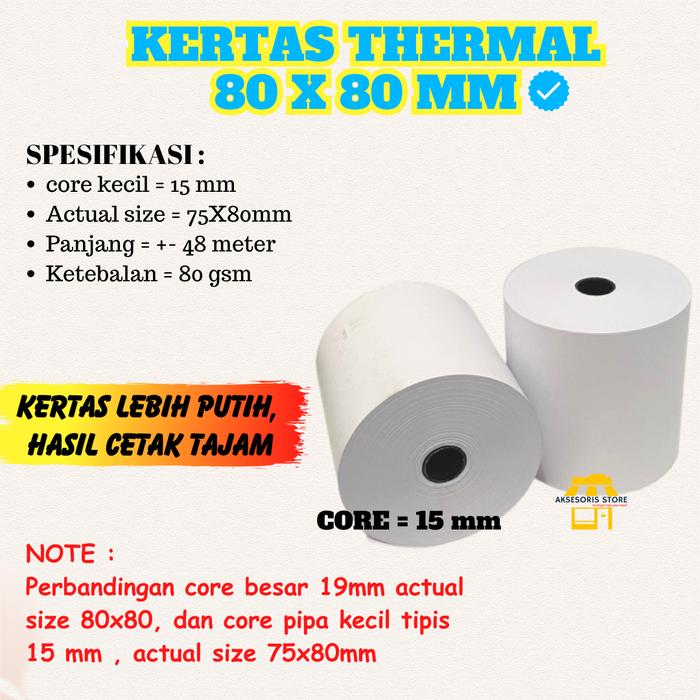 Jual Kertas thermal 80 x 80 mm / Kertas Struk Kasir - Jakarta Barat ...