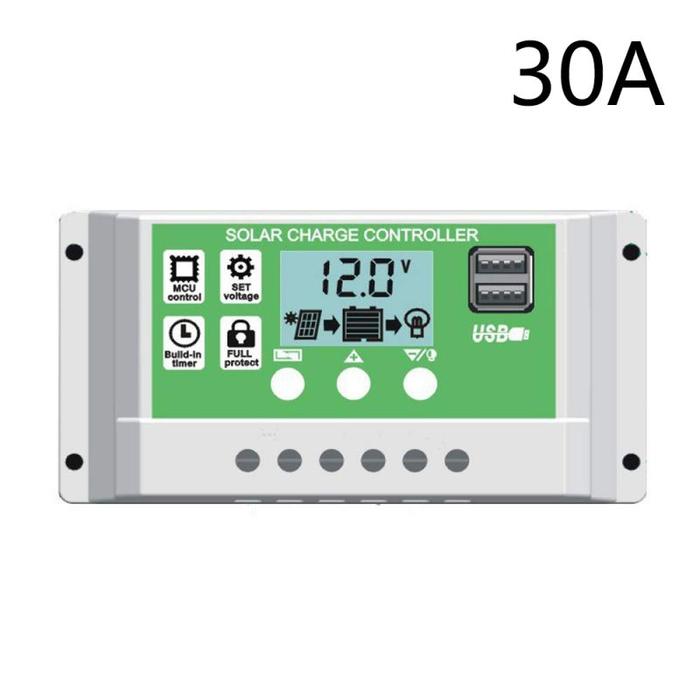 Jual SCC PWM Solar Charge Controller LCD LED Display 10A 20A 30A - 30A ...