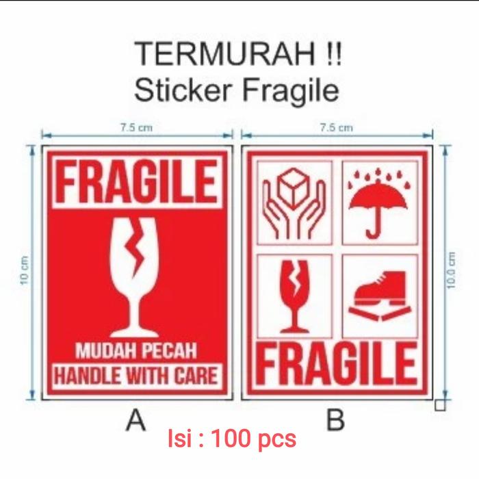 Jual Sticker Fragile / Pecah Belah / Label Jangan Dibanting - Kota ...