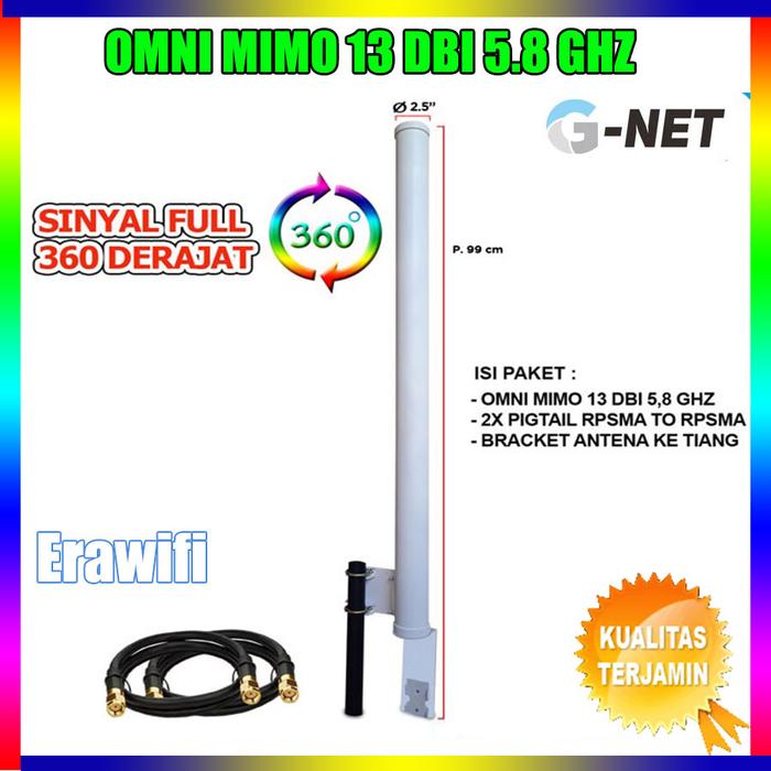 Jual Antena Wifi Omni MIMO 13 dBi 5.8 GHz Dual Polarisasi 360 Derajat - Kab. Tuban - Era Wifi ...