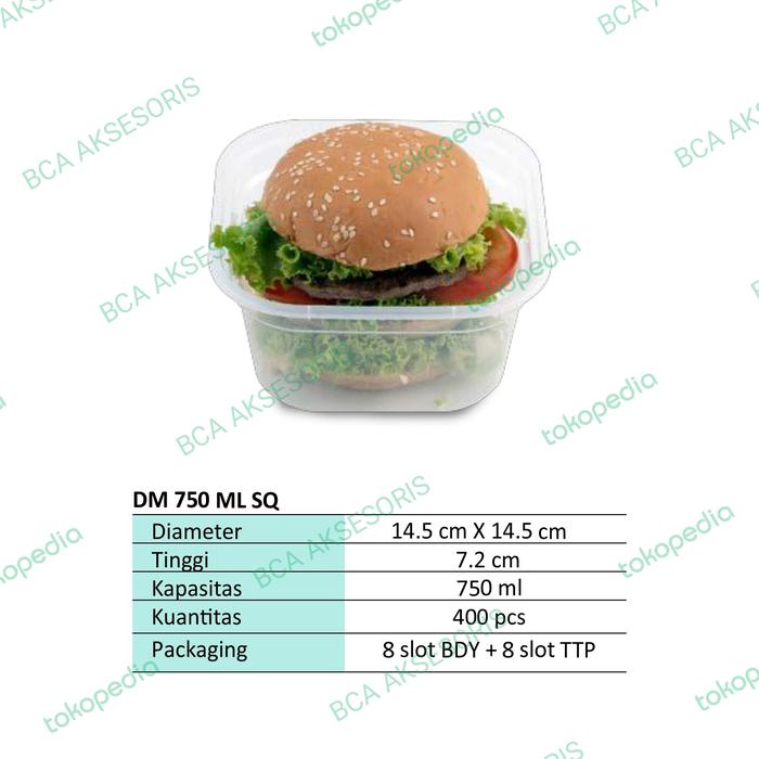 Jual Kotak Makan Persegi Tinggi 750ml - Box Thinwall Food Container ...