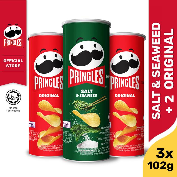 Promo [BUNDLE 3pcs] 2 Pringles Original 102g + 1 Pringles Salt Seaweed 102g - Jakarta Timur ...