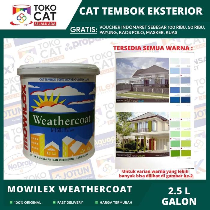 Jual Cat Tembok Exterior Mowilex Weathercoat W-1501 White 2,5 Liter ...