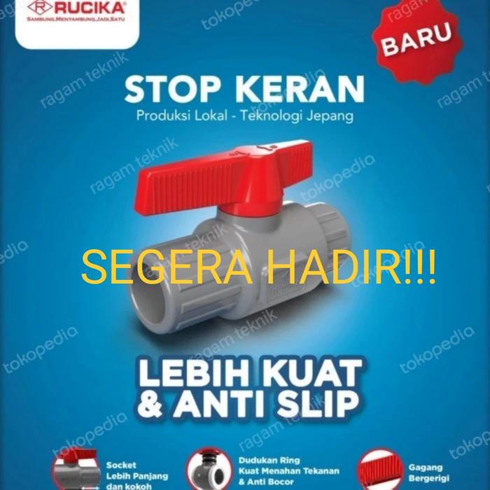 Jual Rucika Ball Valve PVC 4" Stop Kran Keran Plastik Ballvalve - Kota ...