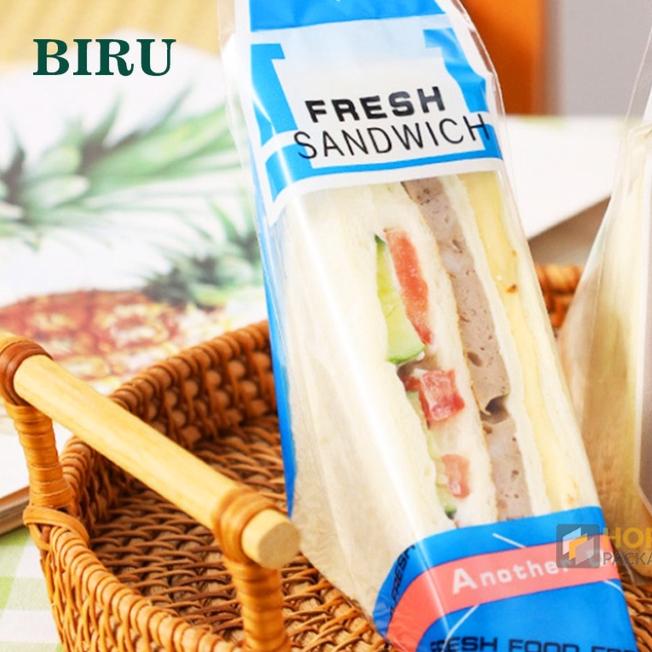 Jual sp kemasan sandwich bungkus plastik roti segitiga sandwich biru ...