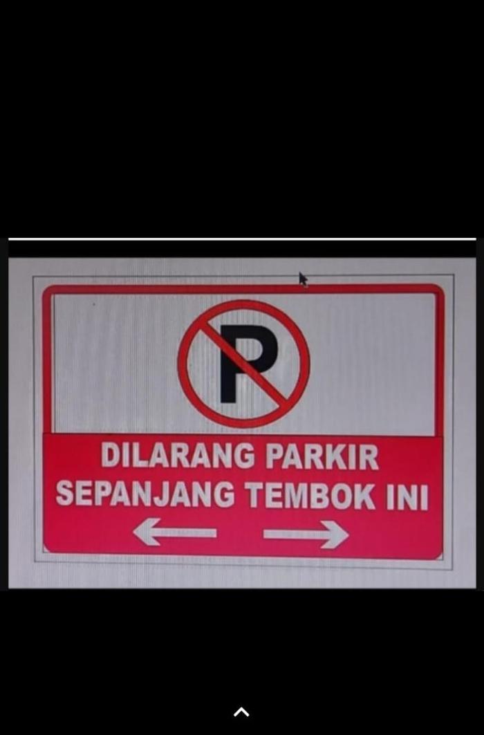 Jual Sign Plat Rambu Dilarang Parkir Sepanjang Tembok uk 30x40 cm ...