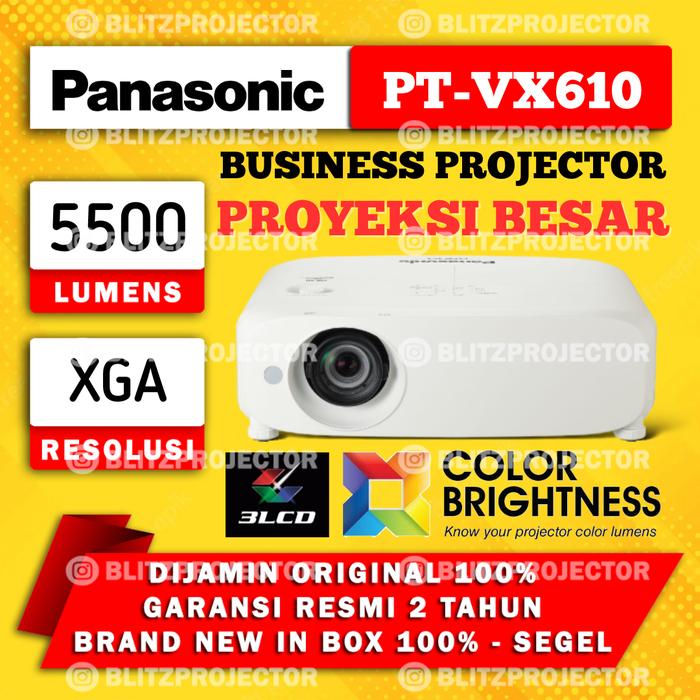Jual Proyektor Panasonic PT-VX610 PT VX610 VX 610 5500 Lumens XGA ...