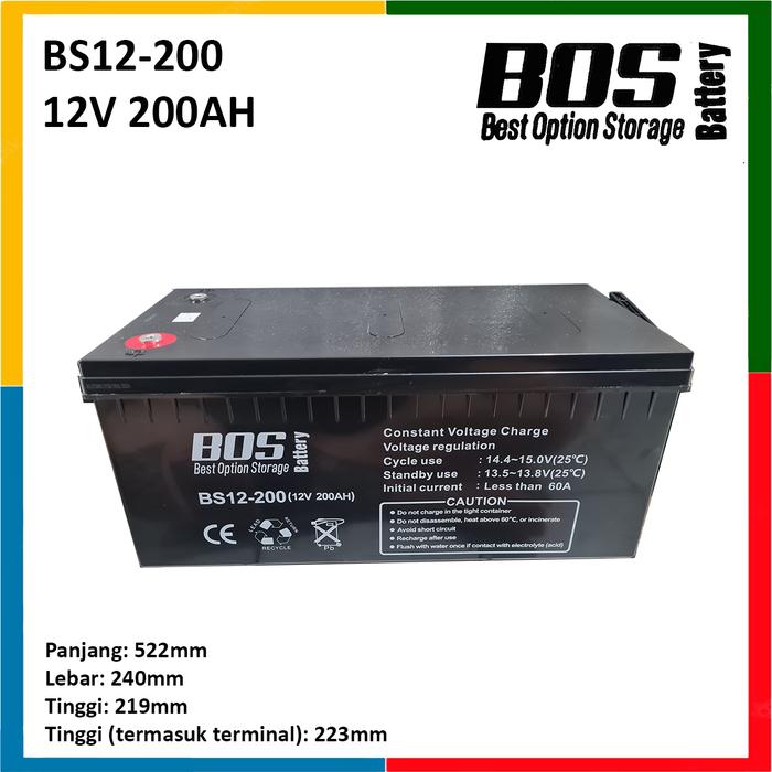 Jual Aki Baterai BOS BS12-200 VRLA 12V200Ah UPS APC 12V 200Ah BS 12-200 AGM - Jakarta Utara ...