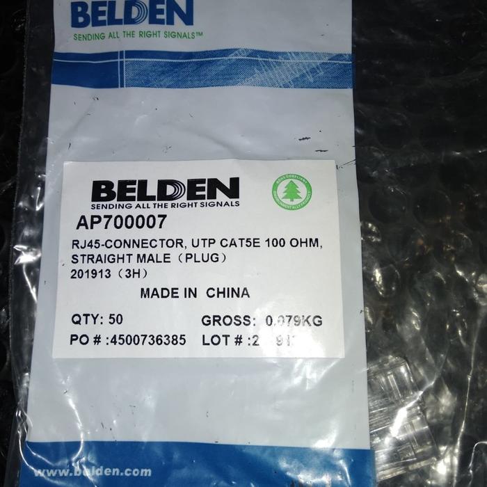 Jual Belden Connector UTP RJ45 Cat 5e/Konektor RJ 45 Cat5e /AP700007 ...