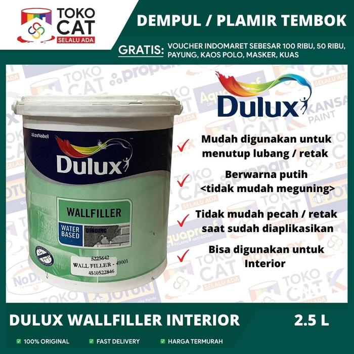 Jual Dulux Wallfiller Plamur /Plamir Tembok /Dempul Interior 3,5 KG ...