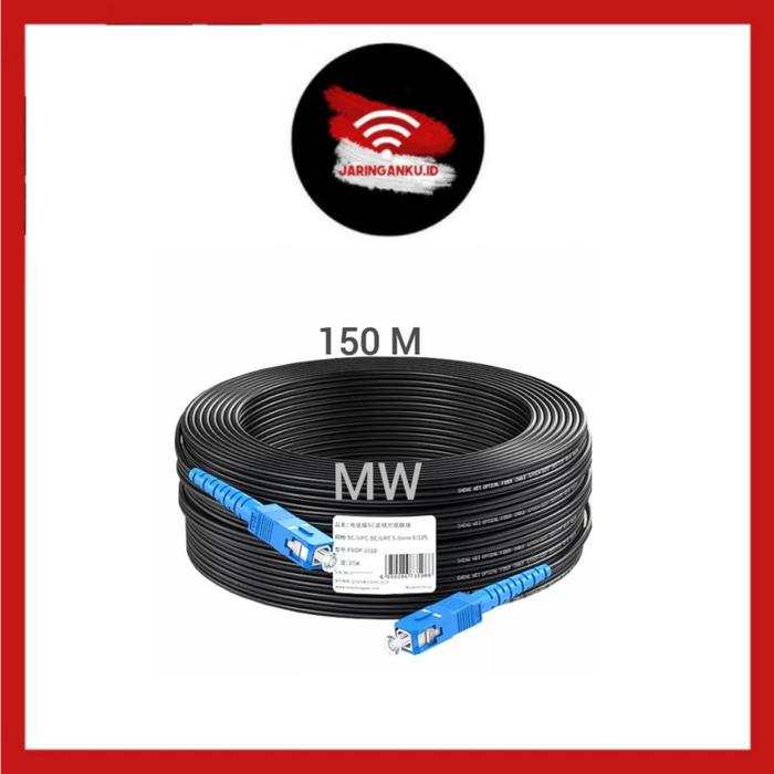 Jual Kabel FO Fiber Optic SC-SC Single mode 100m 200m 250m 300m Outdoor ...