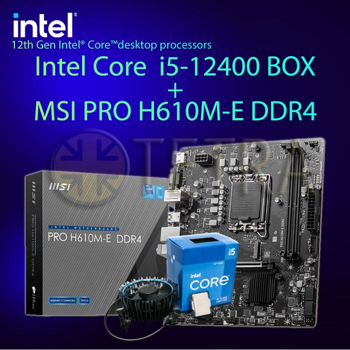 Jual [Bundle] Intel Core i5-12400 BOX + MSI PRO H610M-E DDR4 ...