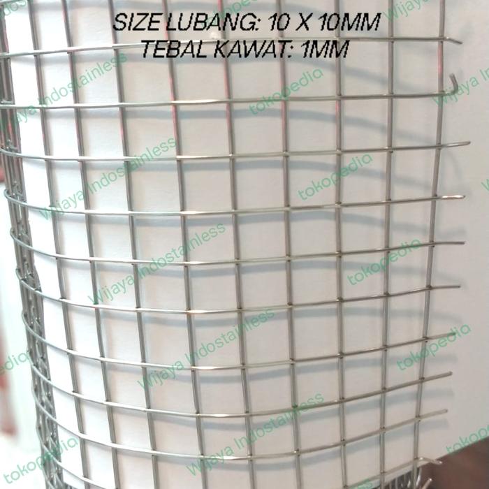 Jual Kawat Mesh Lubang 10mm x 10mm Kawat 1mm Stainless SS 304 Wiremesh ...